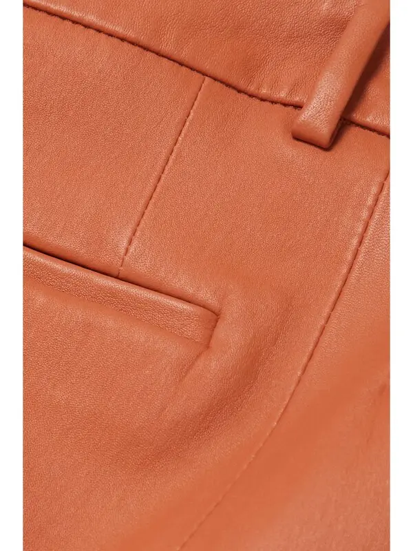 JOSEPH Coleman Leather Skinny Pants - Orange