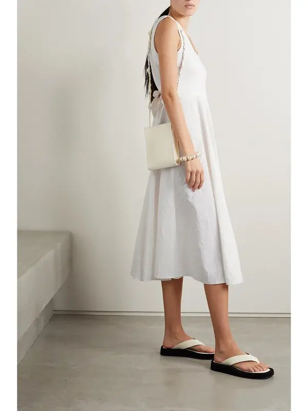 Partow Carina Belted Crinkled-crepe Midi Dress