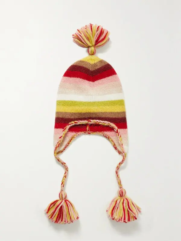 Alanui Under The Northern Sky Striped Alpaca-blend Beanie - Neutrals