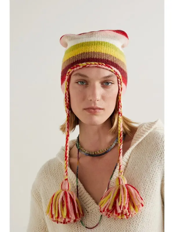 Alanui Under The Northern Sky Striped Alpaca-blend Beanie