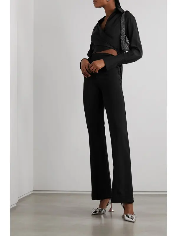 Gauge81 Afega Asymmetric Stretch-jersey Flared Pants
