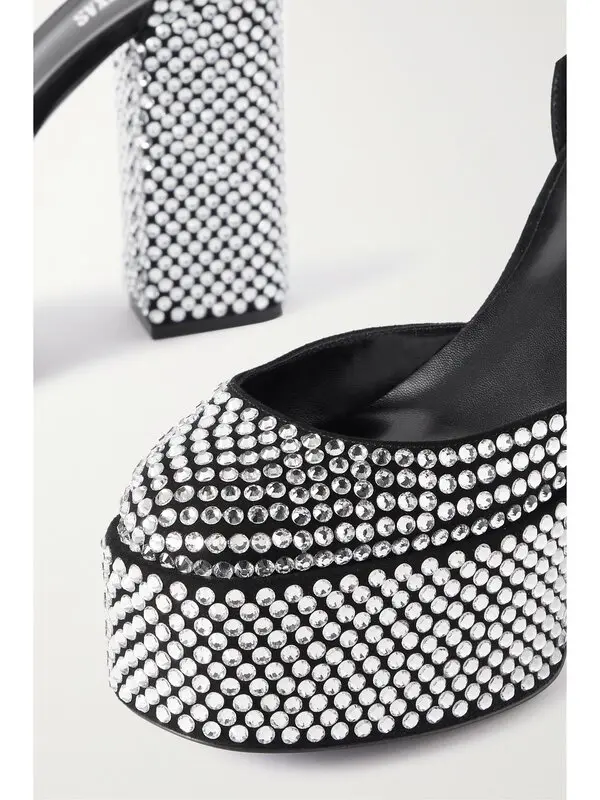 Paris Texas Dalilah Crystal-embellished Suede Platform Pumps