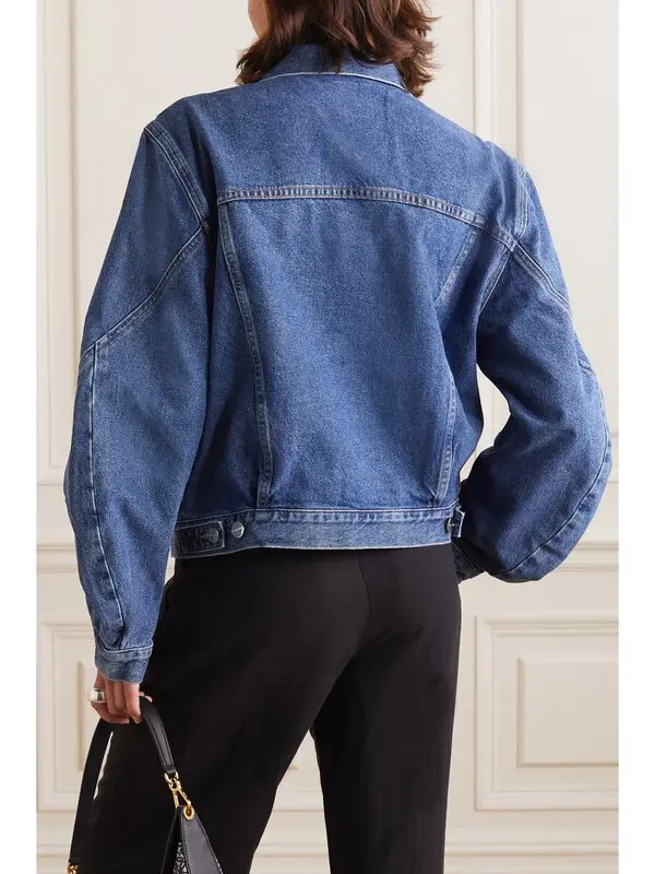 GOLDSIGN Paneled Denim Jacket With Twisted Sleeves