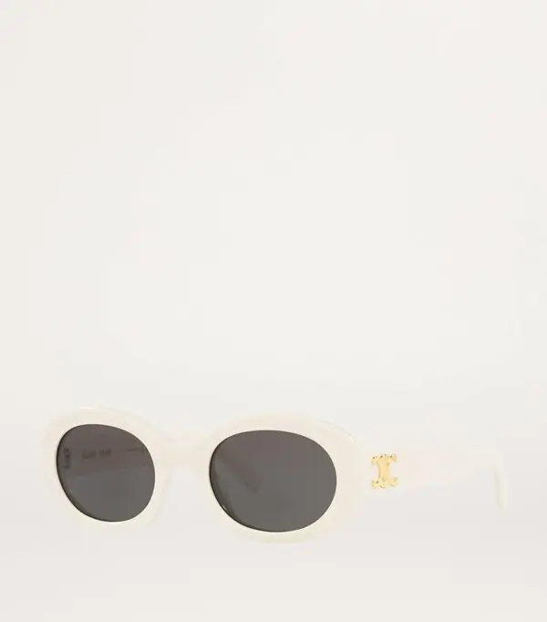 Celine Acetate Oval Frame Sunglasses - Ivory
