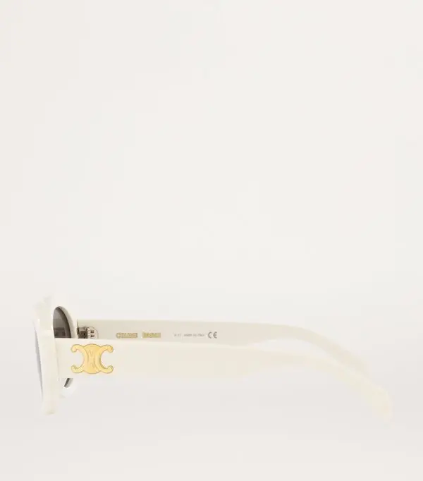 Celine Acetate Oval Frame Sunglasses - Ivory