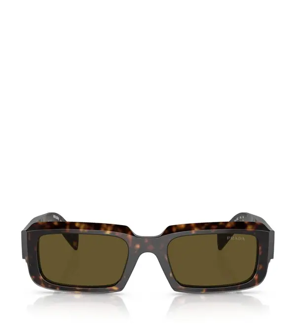 Prada Acetate Rectangular Sunglasses - Brown