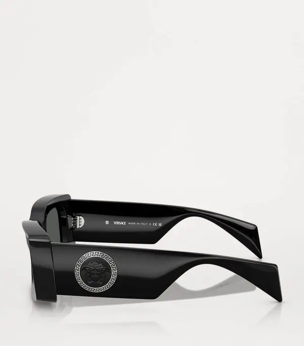 Versace Acetate Rectangular Frame Sunglasses - Black