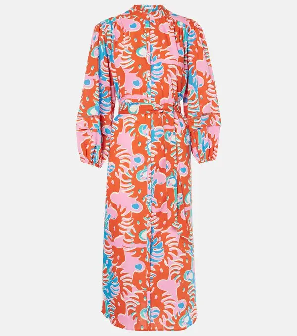 Poupette St Barth Cathy Printed Cotton Shirt Dress - Red