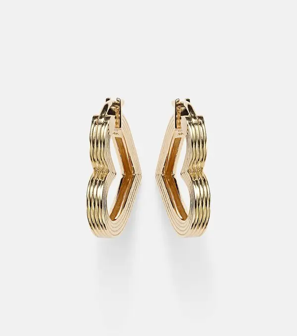 SYDNEY EVAN 14kt White Gold Fluted Heart Earrings - Silver