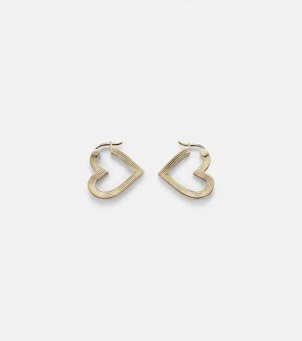 SYDNEY EVAN 14kt White Gold Fluted Heart Earrings