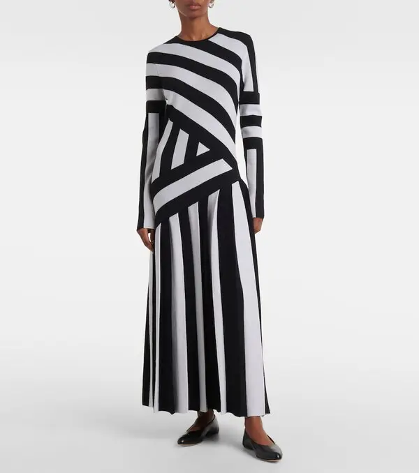 Gabriela Hearst Seema Striped Wool Maxi Dress