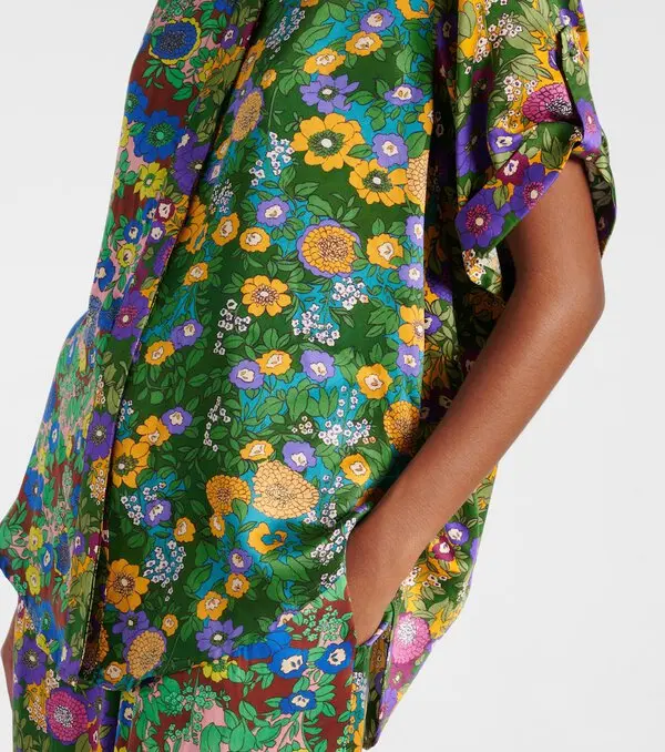 ALEMAIS Printed Silk Satin Shirt - Multicoloured