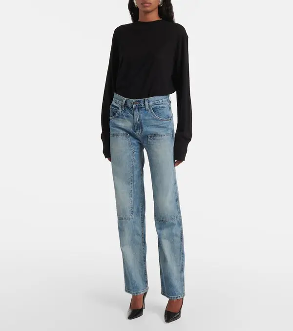 NILI LOTAN Welder Mid-rise Straight Jeans In Summer Wash