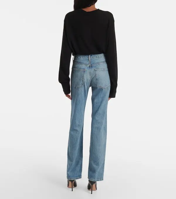 NILI LOTAN Welder Mid-rise Straight Jeans In Summer Wash