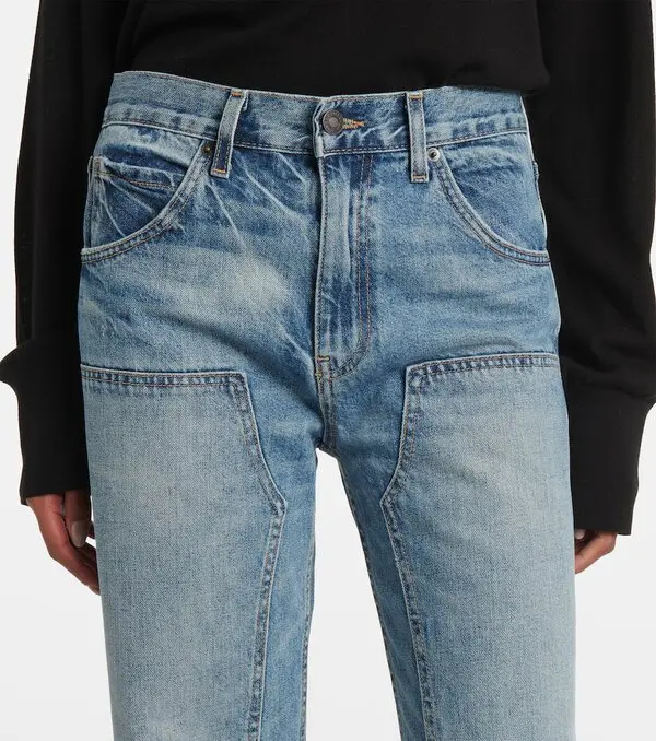 NILI LOTAN Welder Mid-rise Straight Jeans In Summer Wash