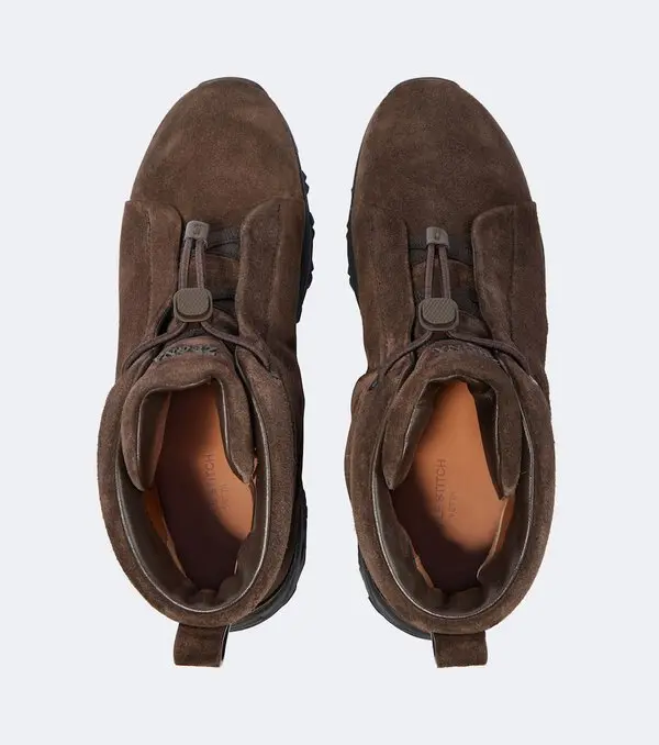 Zegna Triple Stitch Suede High-top Sneakers