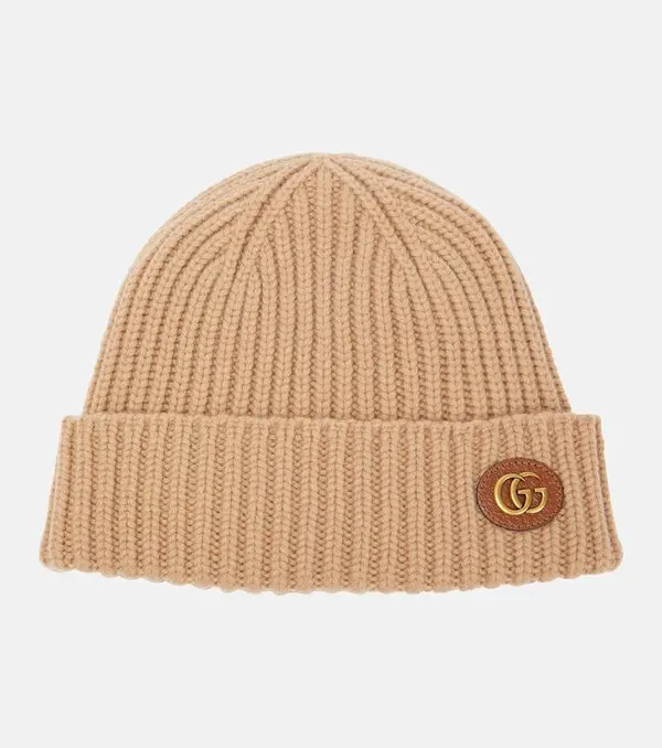 Gucci Double G Wool And Cashmere Beanie - Brown
