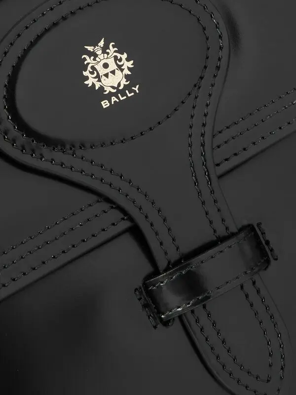 Bally Beckett Flat Mini Glossed-leather Tote - Black