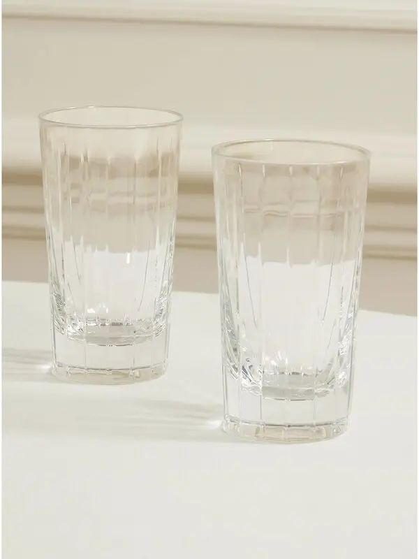 Christofle Iriana Set Of Two Crystal Highball Glasses - Neutrals