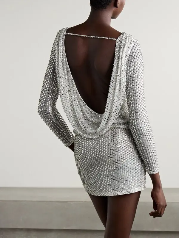 Retrofete Danae Embellished Tulle Mini Dress