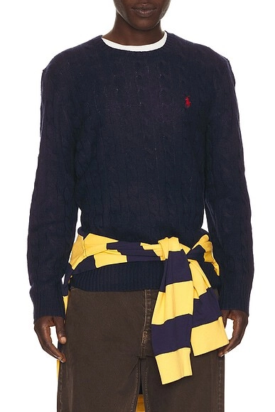 Polo Ralph Lauren Cable-knit Wool-cashmere Sweater - Hunter Navy