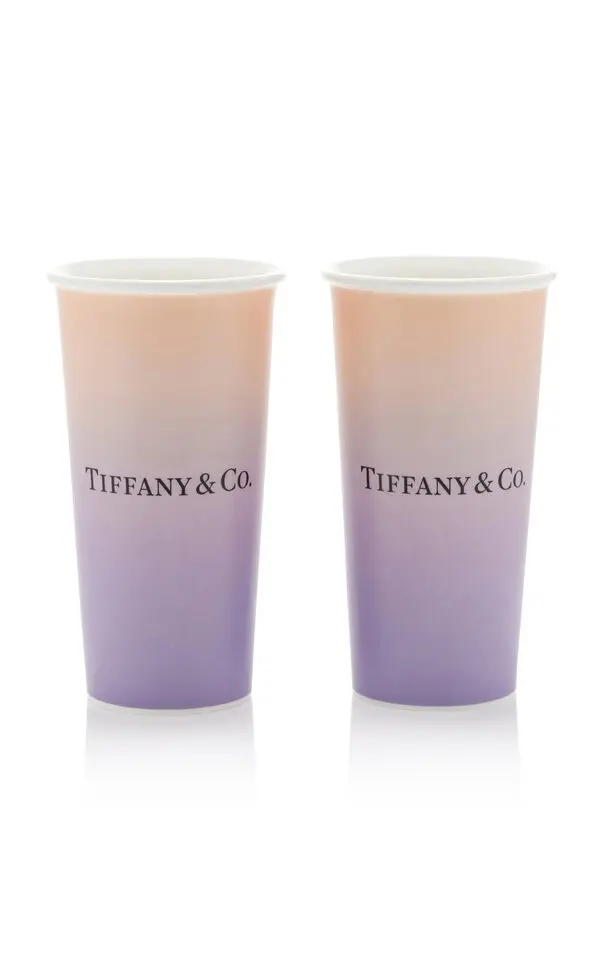 Tiffany & Co. Exclusive Set-of-two Large Bone China Coffee Cups - Multi