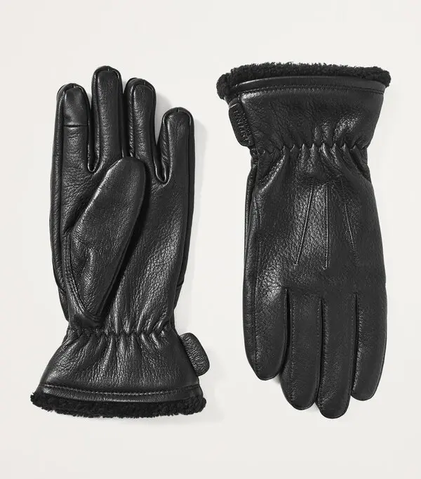 ASPINAL OF LONDON Deerskin Gloves With Shearling Trim