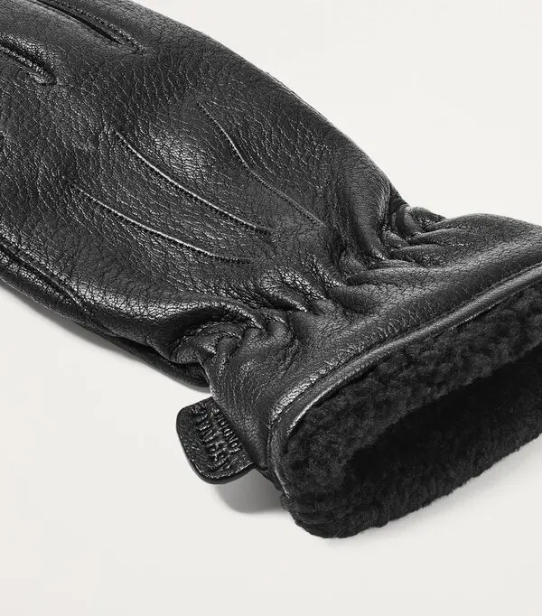 ASPINAL OF LONDON Deerskin Gloves With Shearling Trim