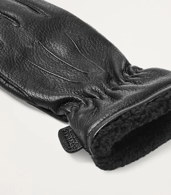 ASPINAL OF LONDON Deerskin Gloves With Shearling Trim