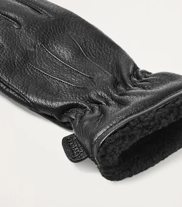 ASPINAL OF LONDON Deerskin Gloves With Shearling Trim