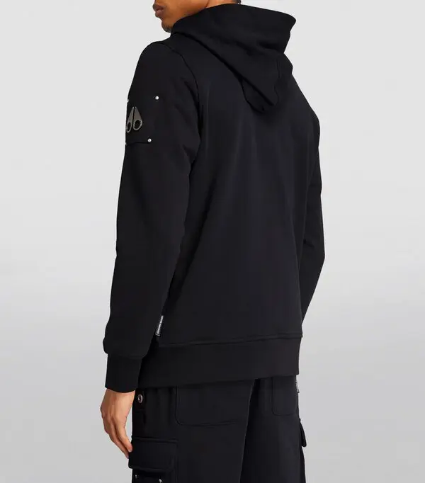 Moose Knuckles Logo Zip-up Hoodie - Black