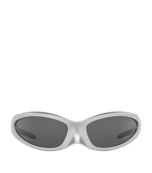 Balenciaga Injected Oval Sunglasses - Silver