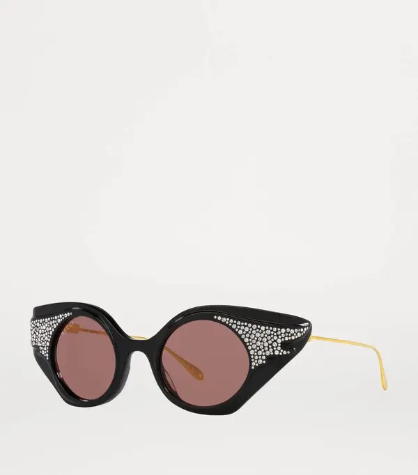 Gucci Acetate Embellished Cat Eye Sunglasses