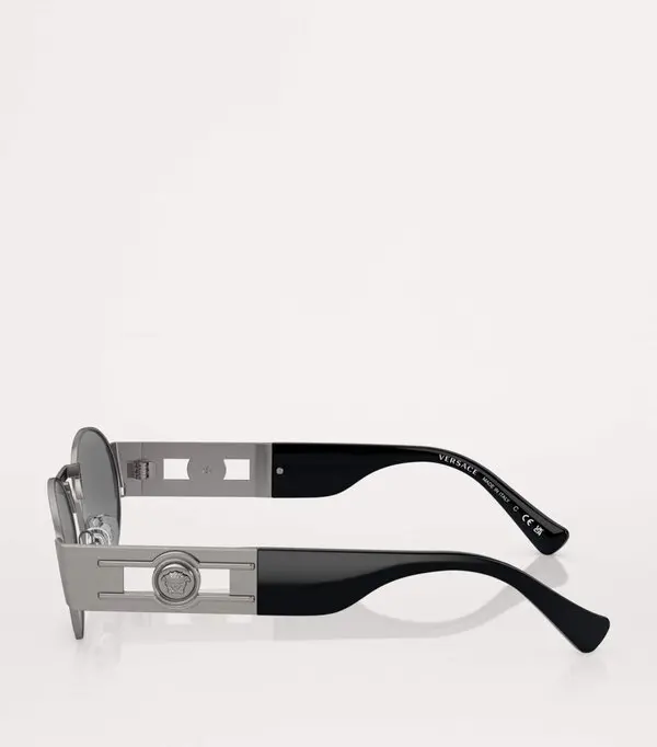 Versace Oval Metal Sunglasses - Grey