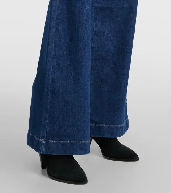 7 For All Mankind Flared Denim Jumpsuit