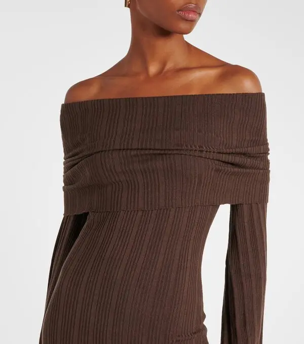 AYA MUSE Off-shoulder Silk-blend Jersey Maxi Dress