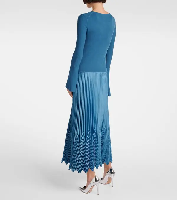 Simkhai Damoni Pleated Midi Dress In Celestial