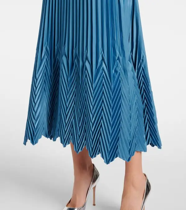 Simkhai Damoni Pleated Midi Dress In Celestial