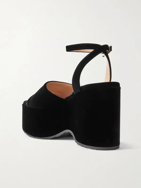 GIANVITO ROSSI Thalia 105 Velvet Platform Sandals