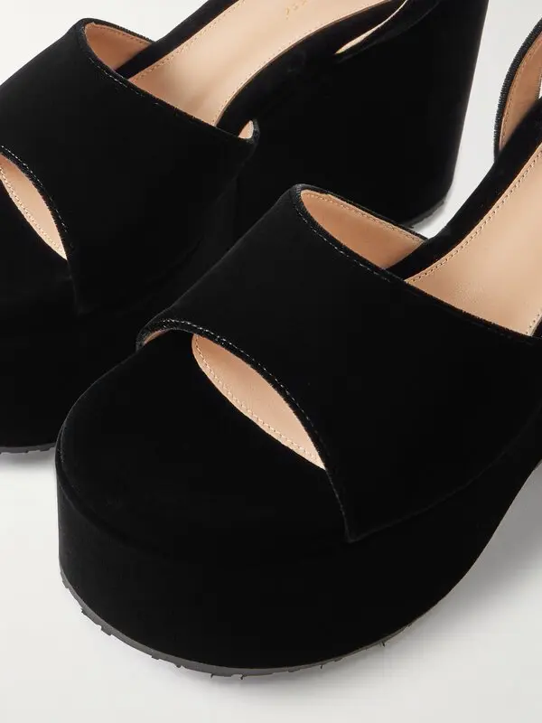 GIANVITO ROSSI Thalia 105 Velvet Platform Sandals
