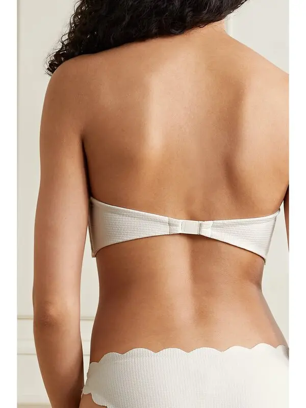 Marysia Antibes Recycled-seersucker Bikini Top