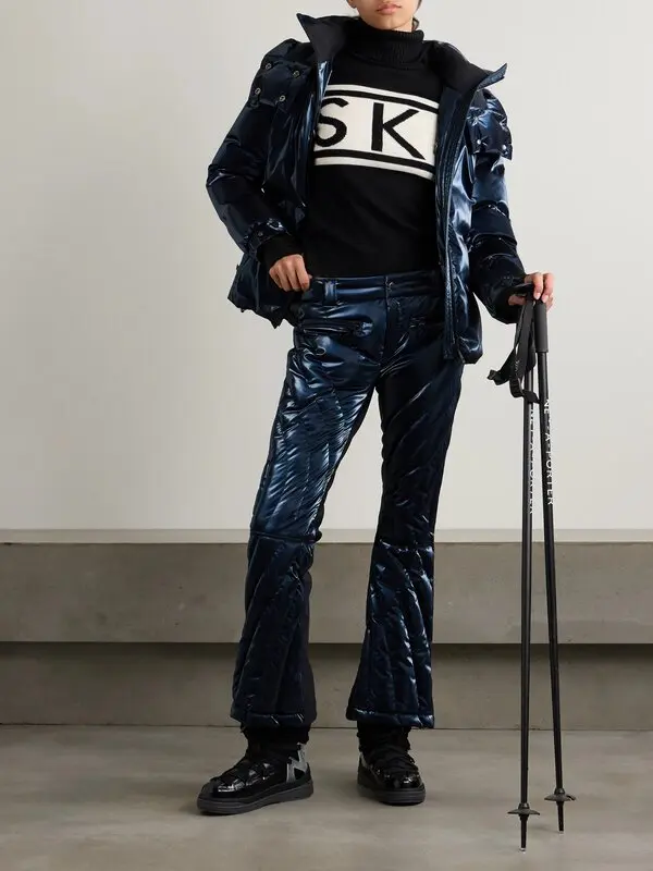 Perfect Moment Johnnie Walker Carving Air Quilted Ski Pants - Blue