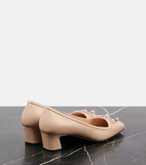 JIMMY CHOO Elme 45 Bow-detail Leather Pumps