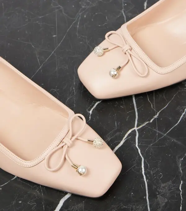 JIMMY CHOO Elme 45 Bow-detail Leather Pumps