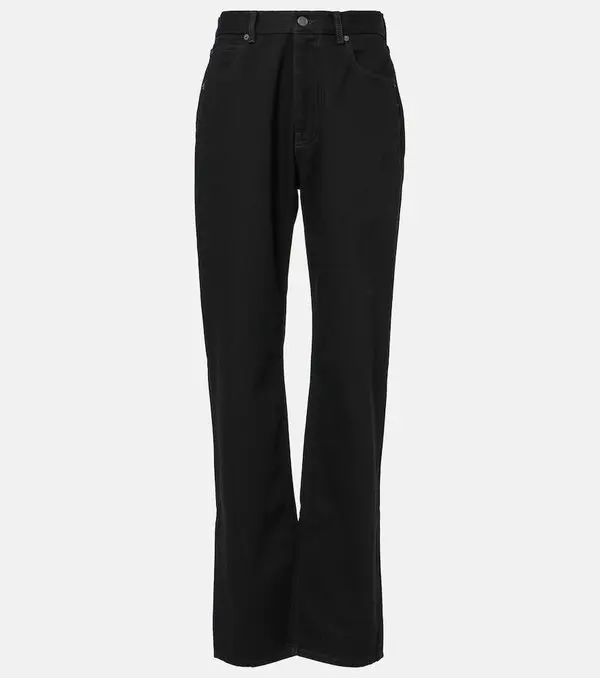 Valentino Garavani High-rise Straight Leg Jeans In Nero - Black