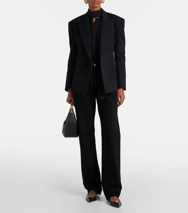 Valentino Garavani High-rise Straight Leg Jeans In Nero