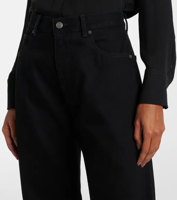 Valentino Garavani High-rise Straight Leg Jeans In Nero