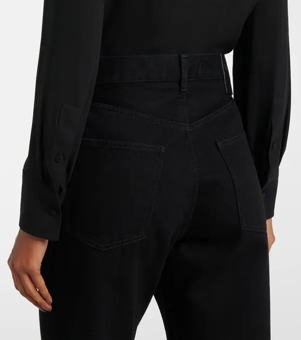 Valentino Garavani High-rise Straight Leg Jeans In Nero