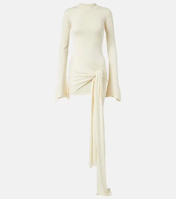 AYA MUSE Gathered Silk-blend Mini Dress