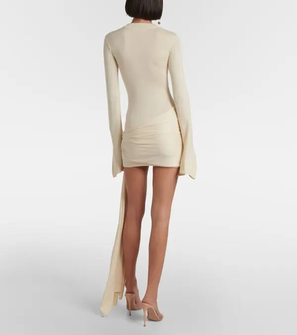 AYA MUSE Gathered Silk-blend Mini Dress